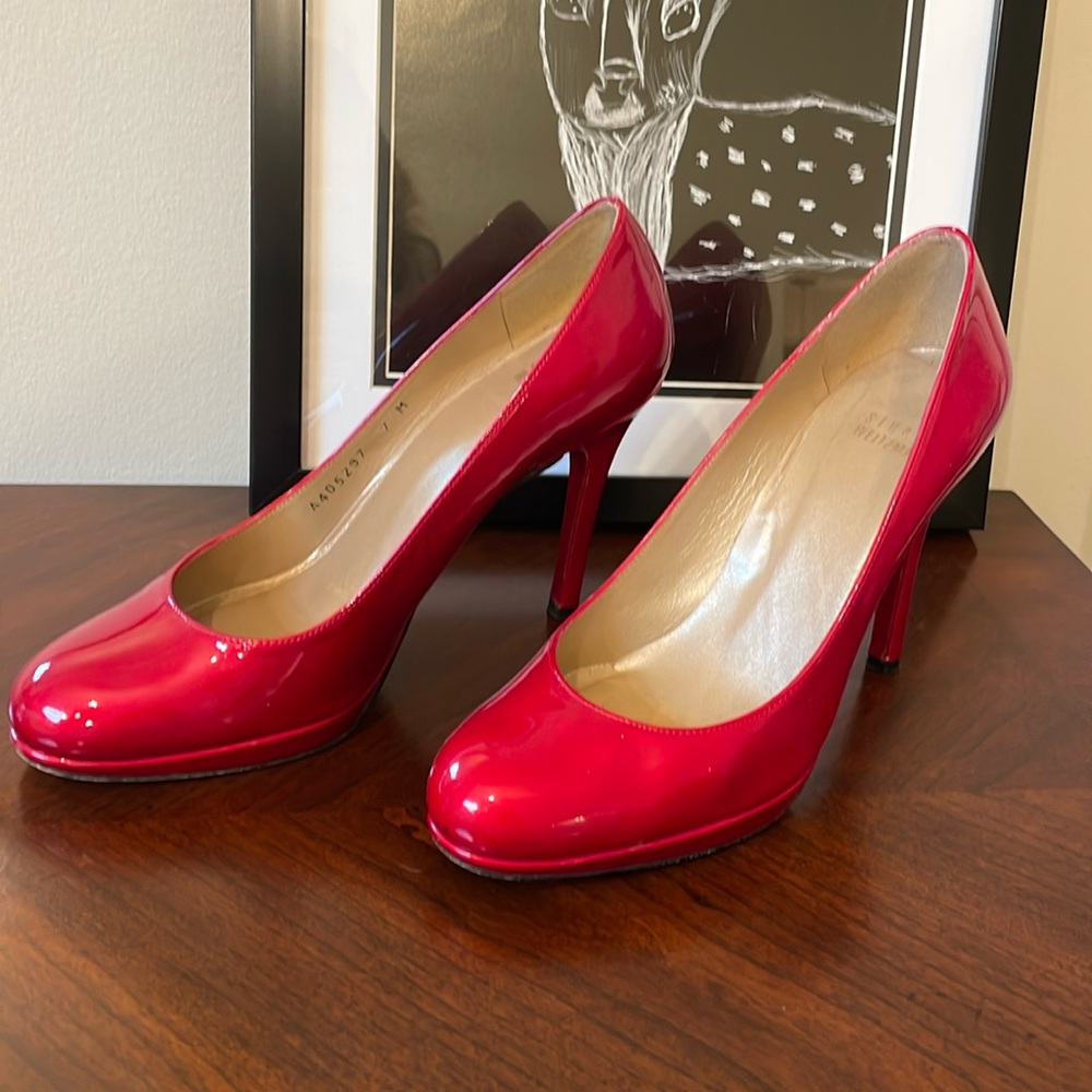 Red Stuart Weitzman Pumps/Heels - Gem